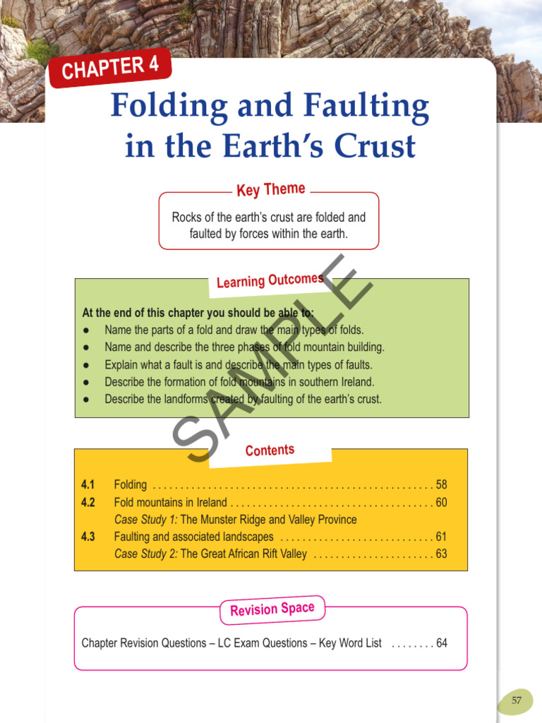 Folding and Faulting-Earths Crust | PDF | Fault (Geology) | Mountains