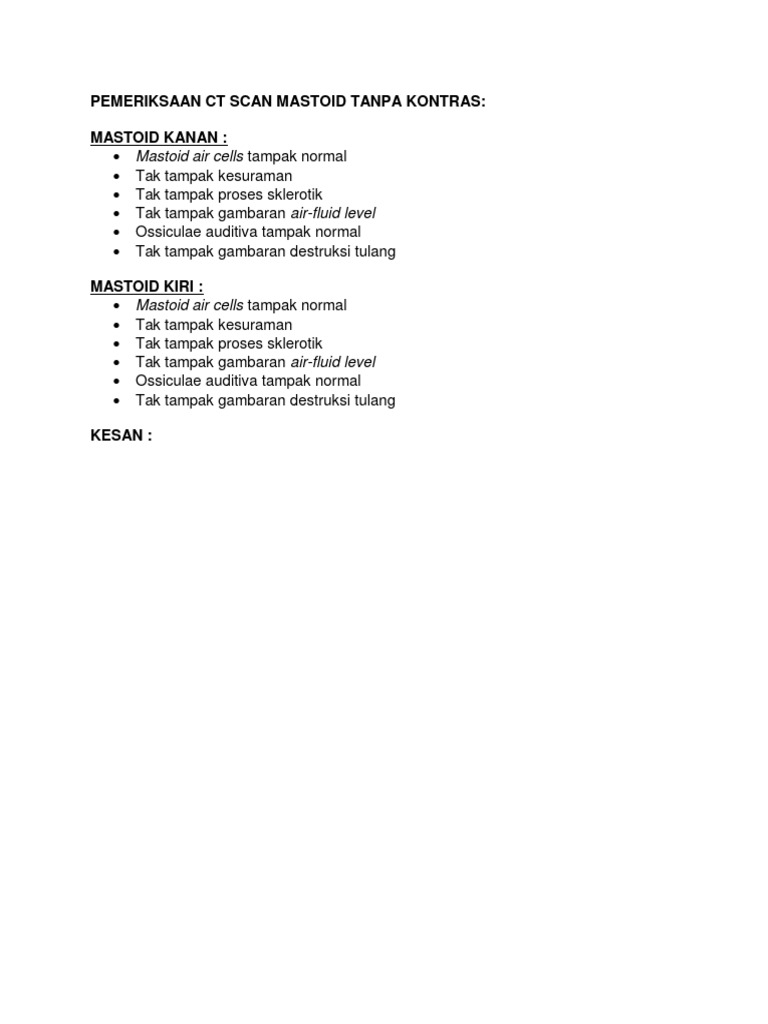 Template CT Mastoid | PDF