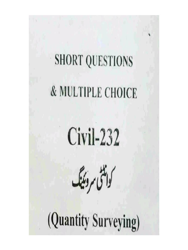 2nd Year Quantity Survey | PDF