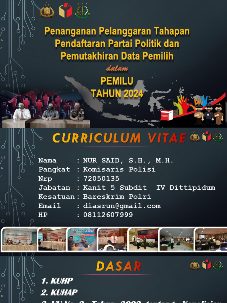 Penanganan Pelanggaran Tahapan Pendaftaran Partai Politik Dan Pemutakhiran Data Pemilih | PDF