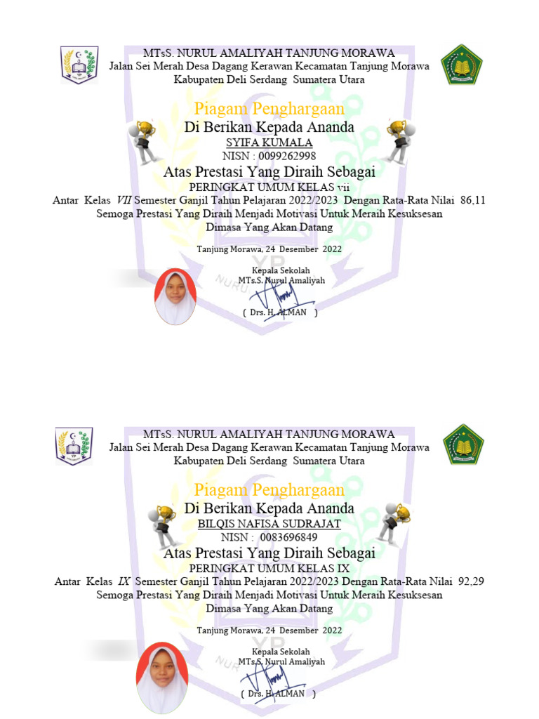 Piagam Juara Umum | PDF