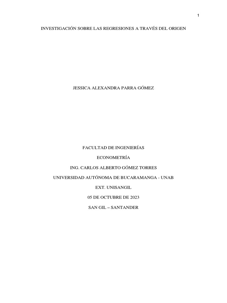 Investigación - Jessica Parra | PDF | Análisis de regresión | Análisis ...