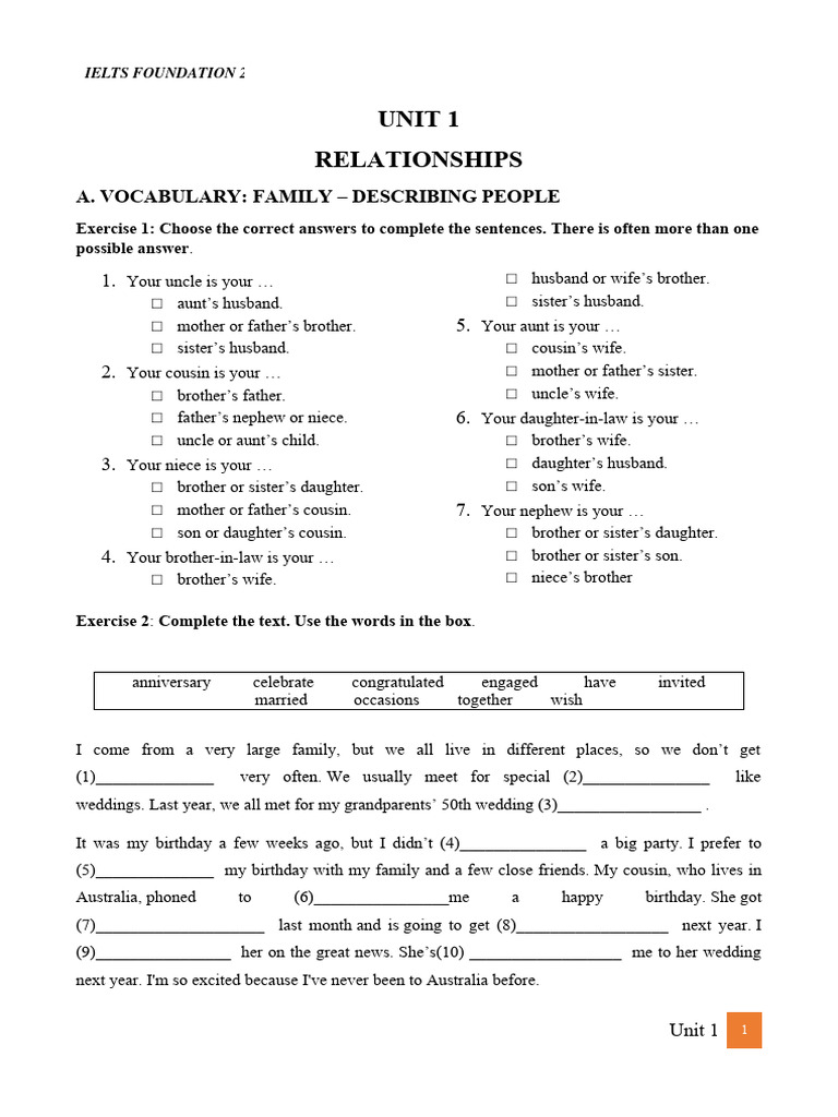 Unit 1 Student | PDF | Wellness