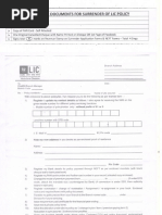 LIC SURRENDER FORM No.5074 ORIGINAL | PDF | Insurance | Life Insurance
