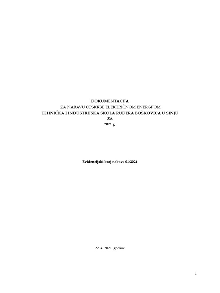 Dokumentacija - Jednostavna Nabava Električne Energije | PDF
