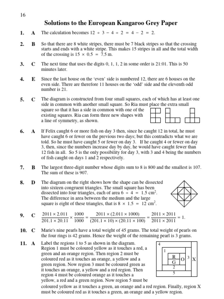 2011 KSF Answer Detailed Explaination | PDF | Triangle | Mathematical ...