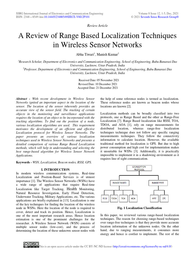 A Review of Range Based Localization Techniques | PDF A Review of Range Based Localization Techniques | PDF