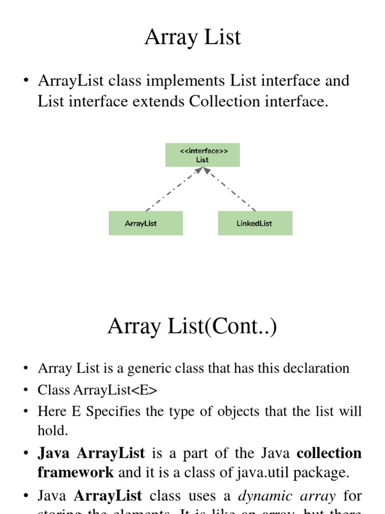 Array List | PDF | Java (Programming Language) | Class (Computer Programming)