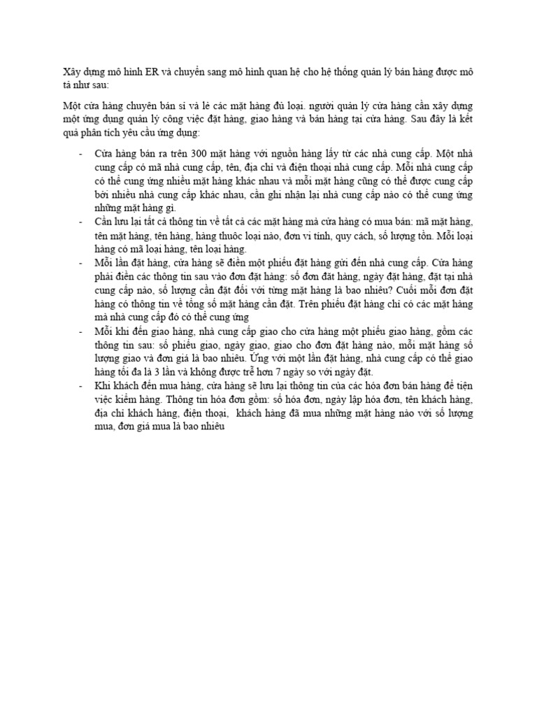 Bai Tap CSDL Quan He | PDF