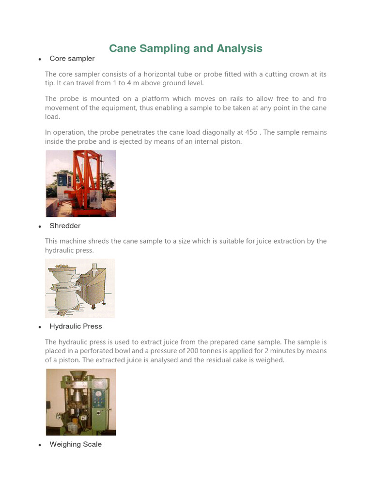 Cane Sampling and Analysis | Download Free PDF | Air Pollution ...