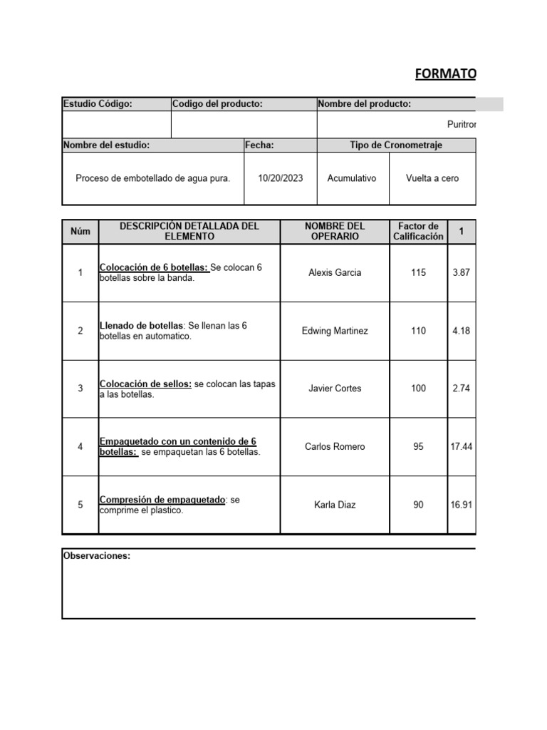 Carta Poder 3 Formato De Estudio De Tiempos De Trabajo