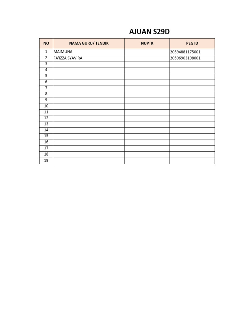 Excel Ajuan s29d 2023 | PDF