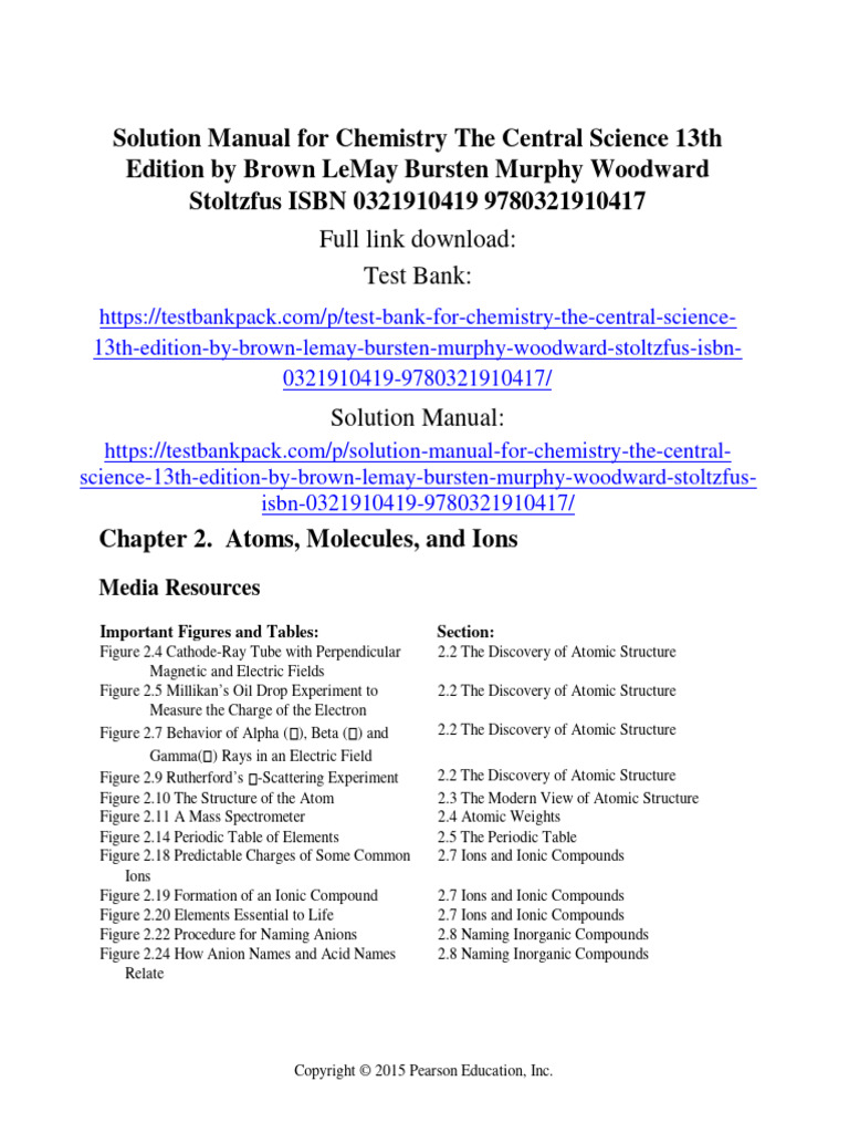Solution Manual For Chemistry The Central Science 13th Edition by Brown ...