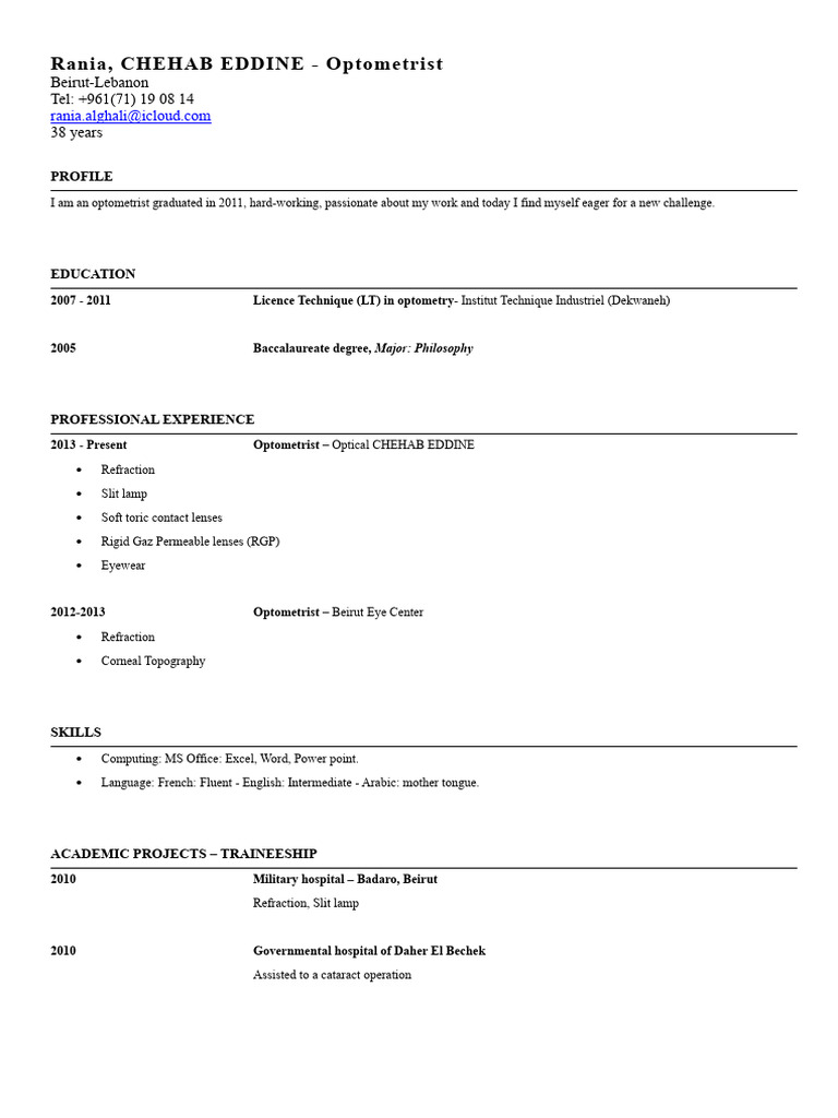 CV Rania Mar2023 | PDF