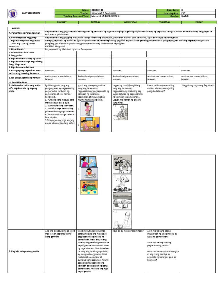 DLL Esp3 Q3 W5 | PDF
