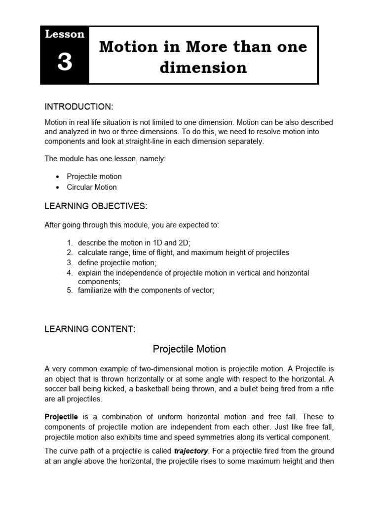 General Physics 1 Module 4. Week 3 | PDF