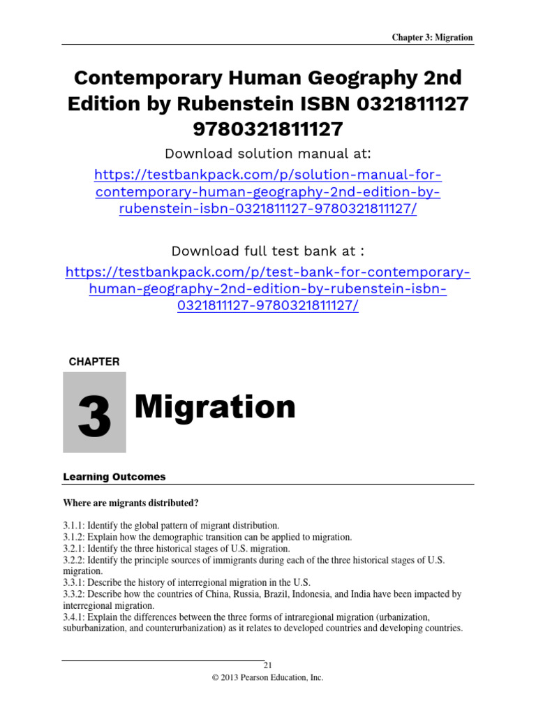 Contemporary Human Geography 2nd Edition Rubenstein Solutions Manua 1 ...