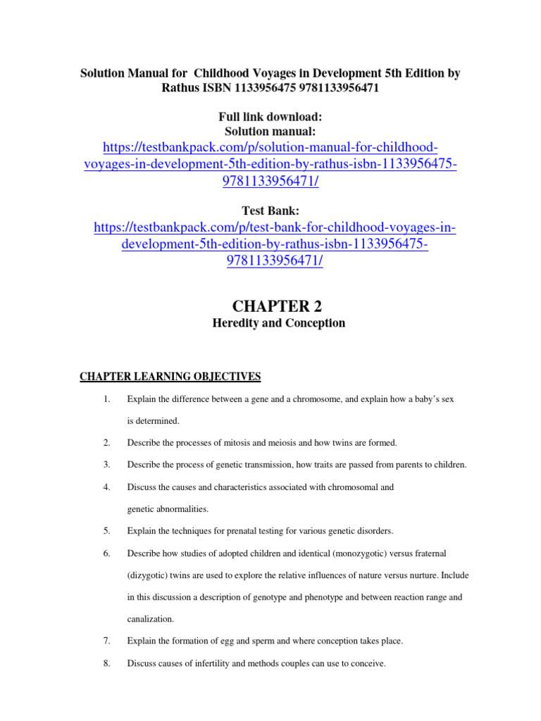 Solution Manual For Childhood Voyages in Development 5th Edition by ...