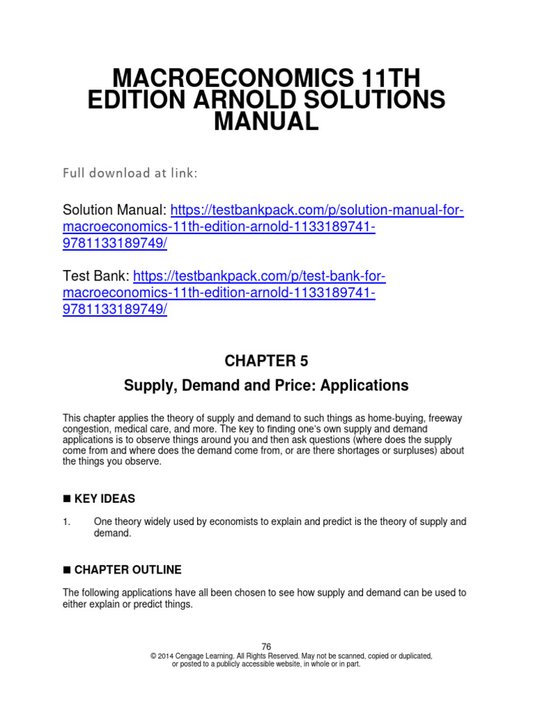Macroeconomics 11th Edition Arnold Solutions Manual 1 | PDF | Project ...