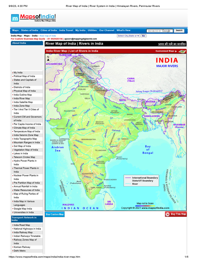 India River System Overview Map | PDF