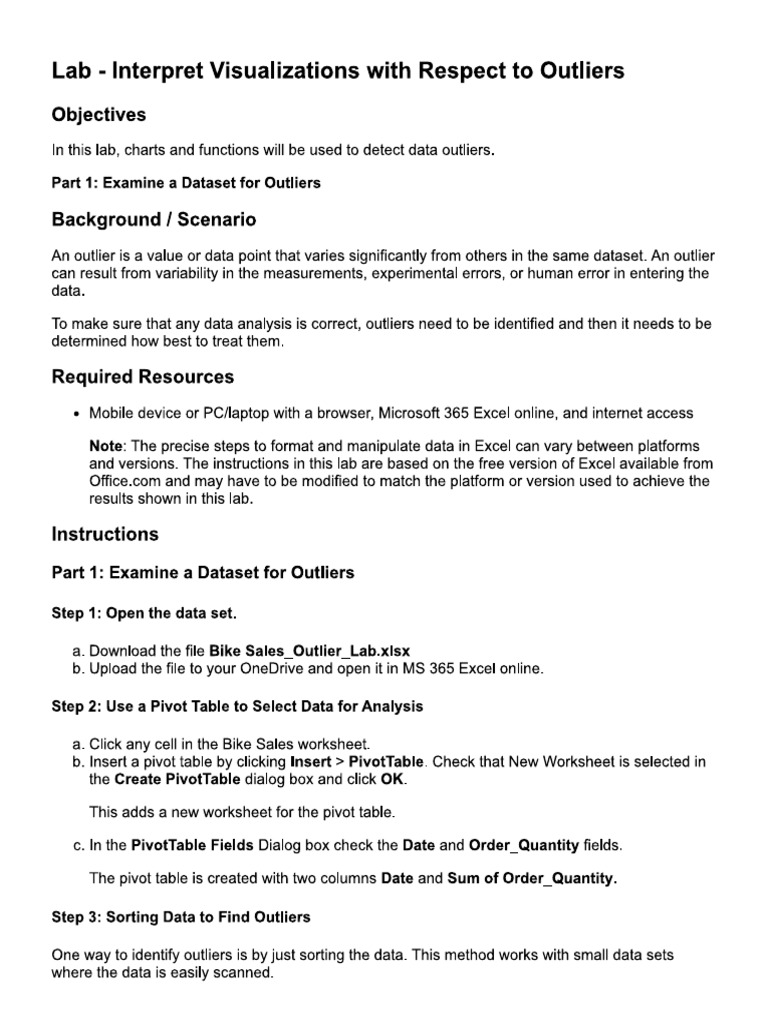 Lab - Interpret Visualizations With Respect To Outliers | PDF