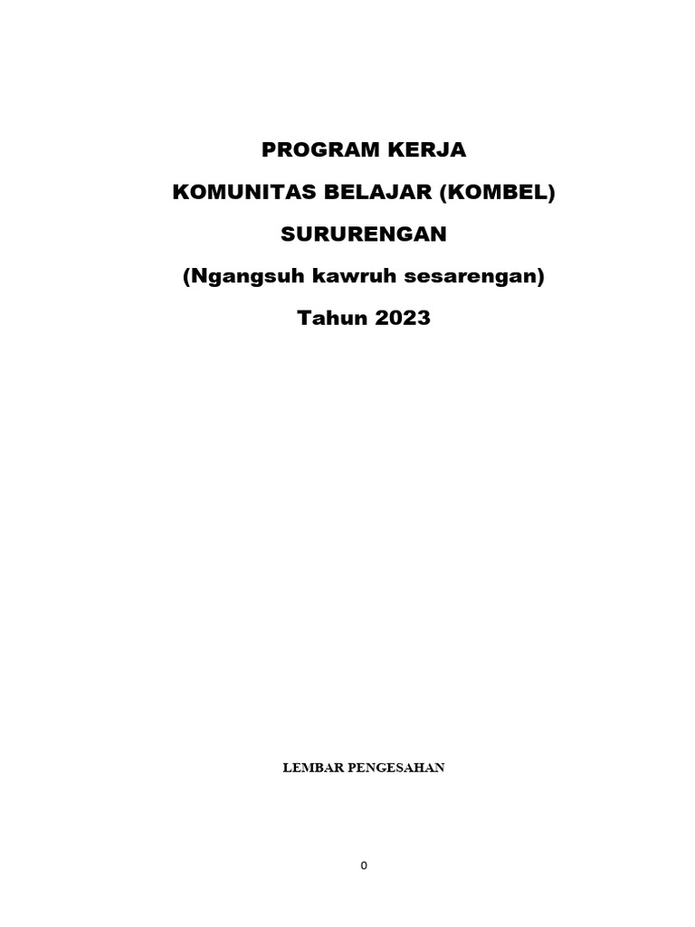 Program Kombel Sururengan | PDF