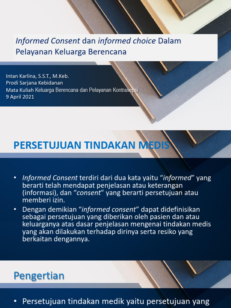 Informed Consent Dan Informed Choice Pertemuan Ke 7 April 2021 S1 Keb ...