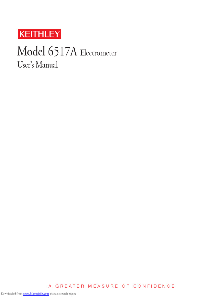 Model 6517A: Electrometer User's Manual | PDF