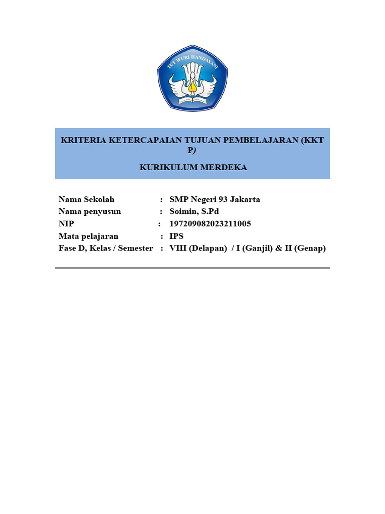 KKTP IPS Fase D Kelas VIII | PDF