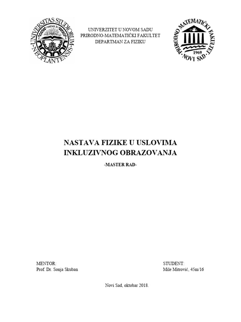 Mile Mitrovic - Master Rad (f1-282) | PDF