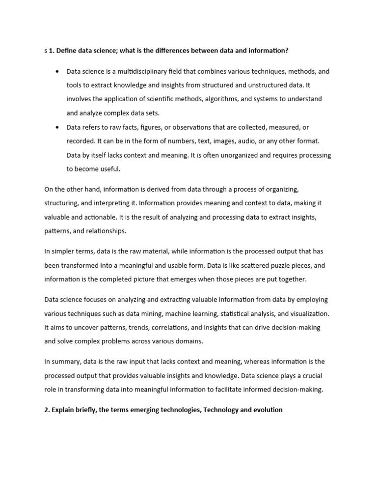 Explain Briefly, The Terms Emerging Technologies, Technology and ...