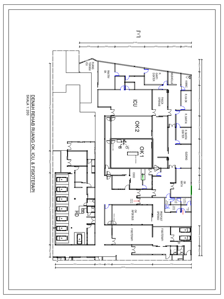 Denah Rehab Fisioterapi Menjadi Ruang OK Infeksius | PDF