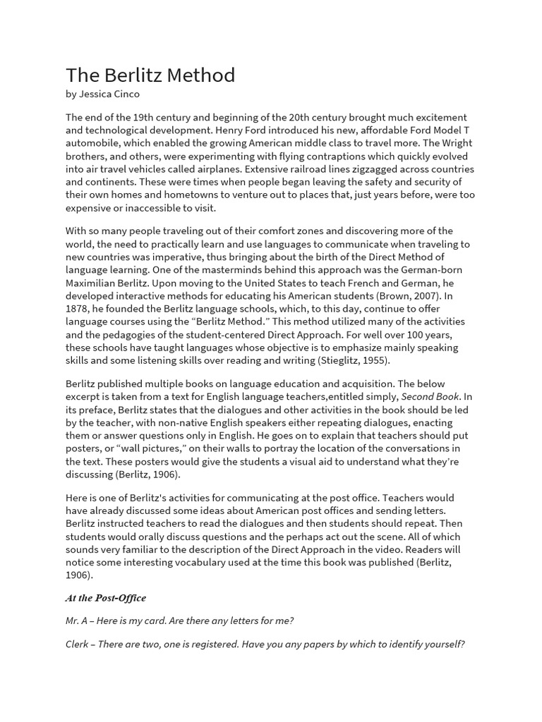 The Berlitz Method | Download Free PDF | Language Education | Postage Stamp