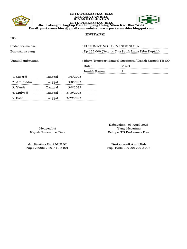 Kwitansi Transport | PDF