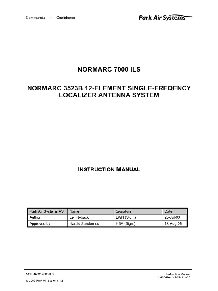 Normarc 7000 Ils Normarc 3523B 12-Element Single-Freqency Localizer ...