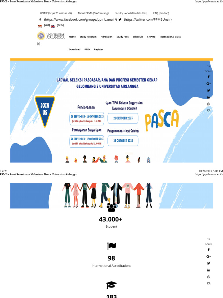 PPMB - Pusat Penerimaan Mahasiswa Baru - Universitas Airlangga | PDF ...