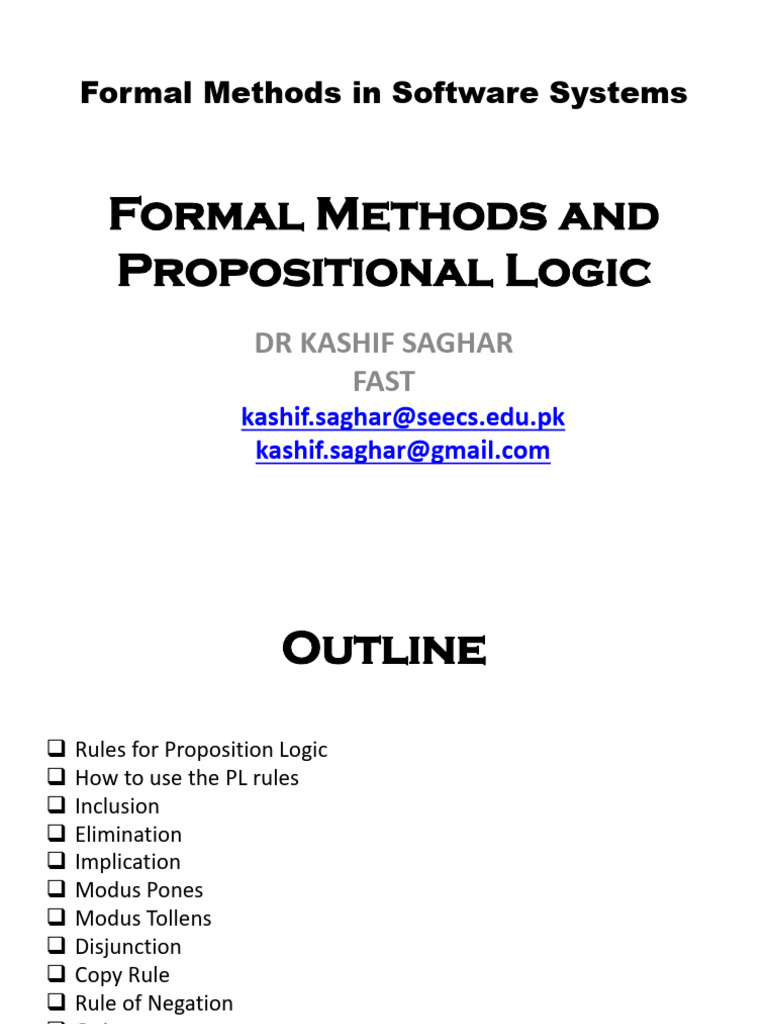 04 Formal Methods And Propositional Logic Pdf