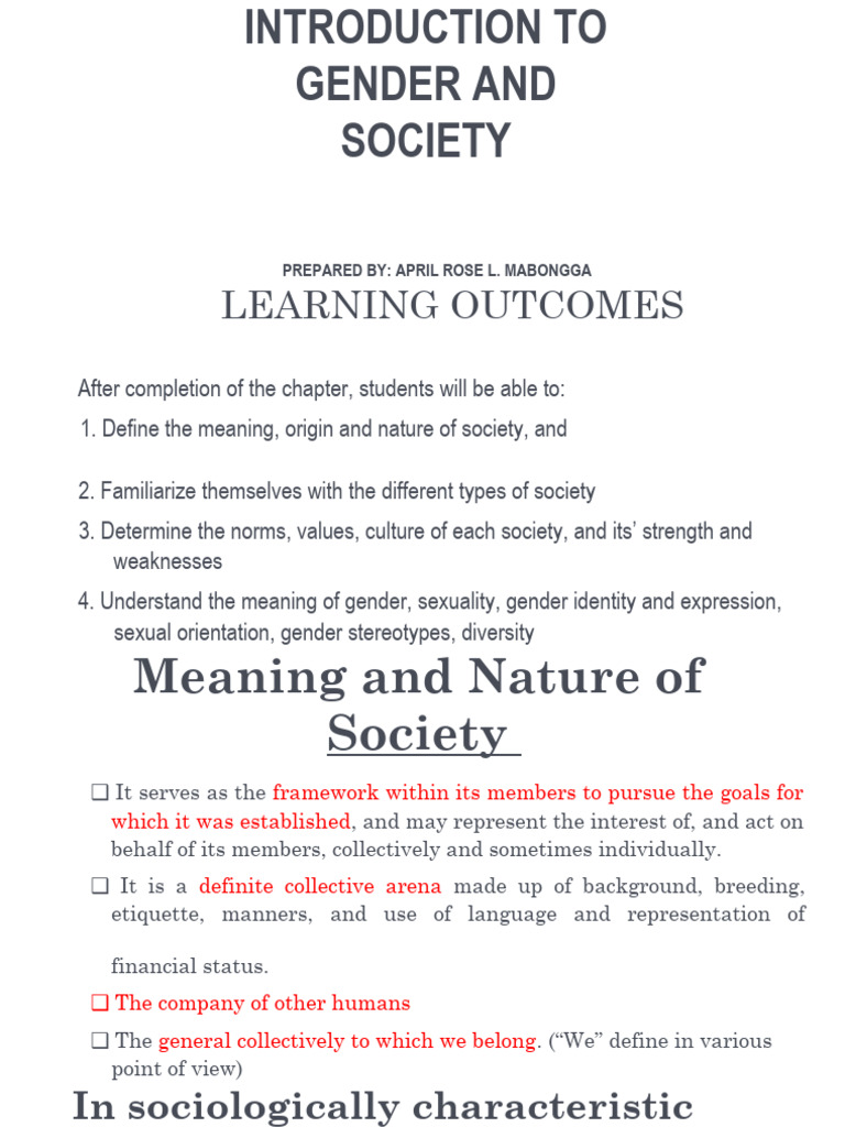 Understanding Gender and Society Dynamics | PDF | Sexual Orientation ...