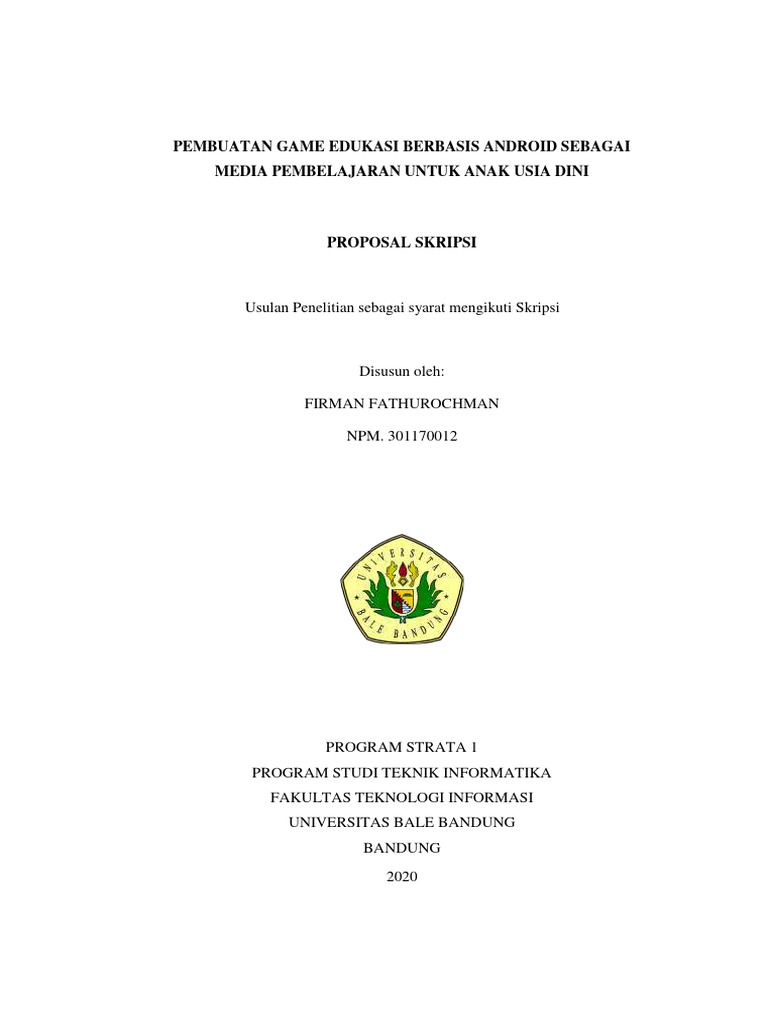 Proposal Skripsi Firman Fathurochman | PDF | Komputer