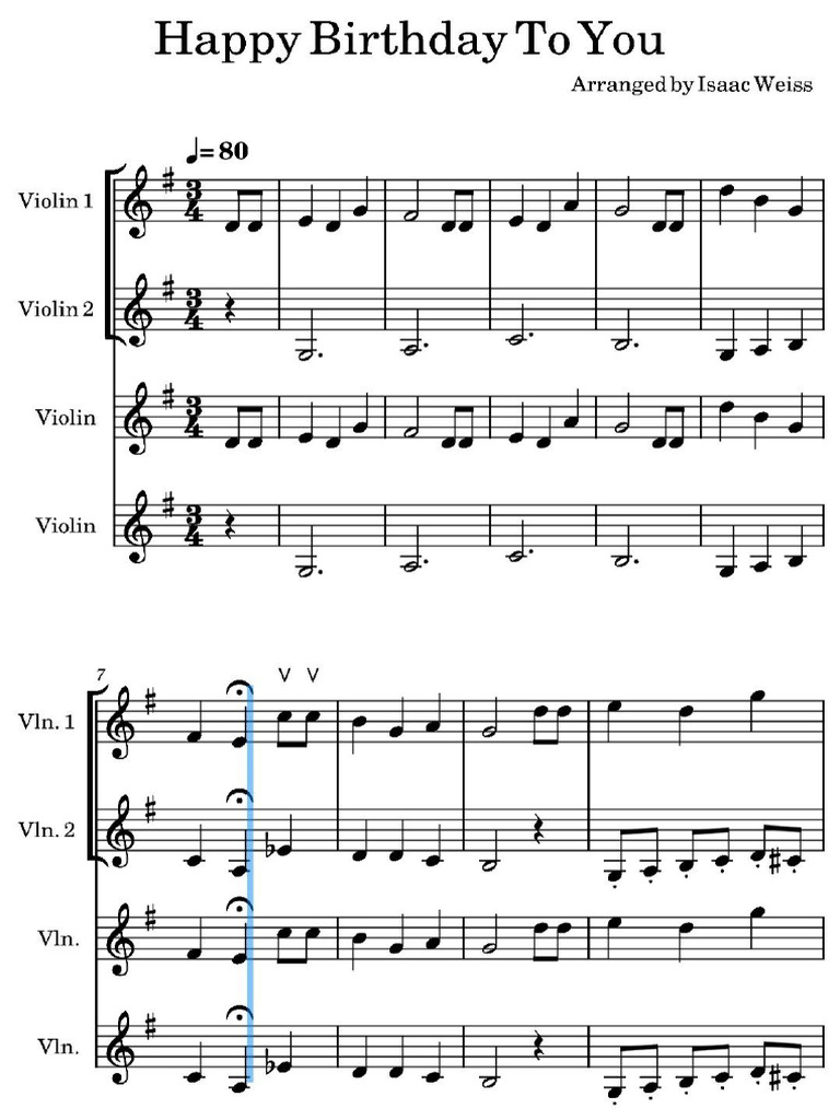 Happy Birthday Violín | PDF