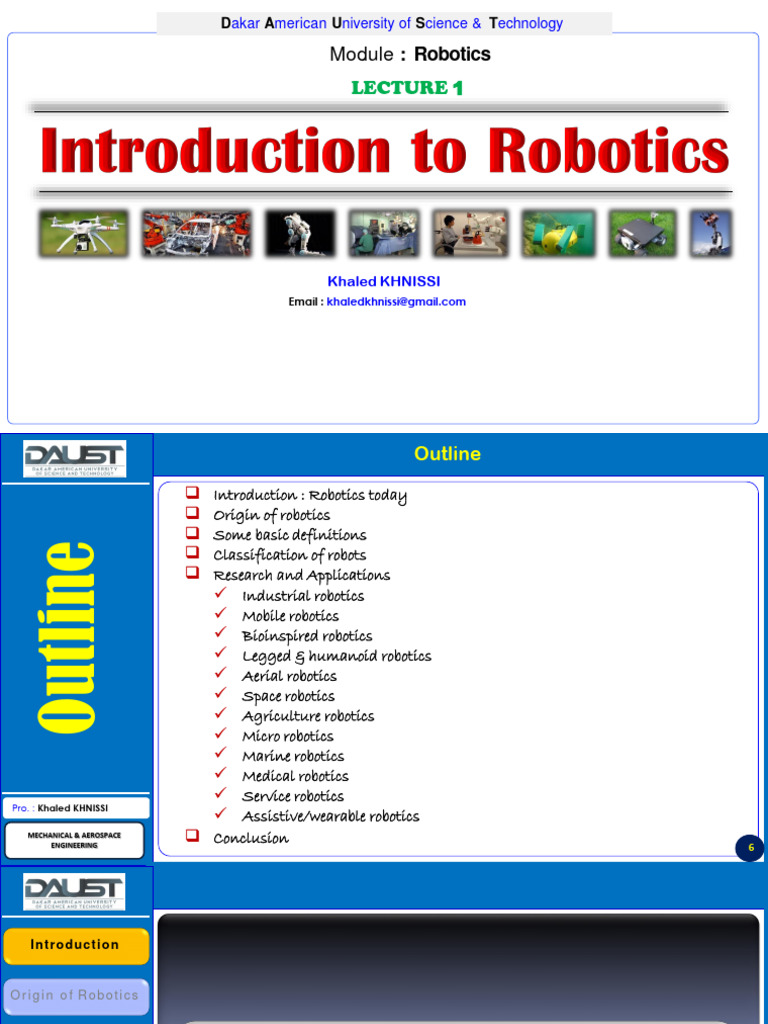 Lecture 1 Introduction | PDF | Unmanned Aerial Vehicle | Robotics