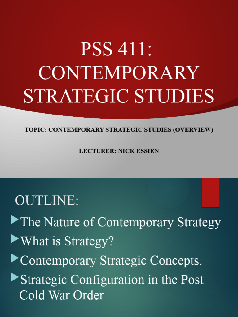 Contemporary Strategic Studies (Overview) | PDF | Crime & Violence ...