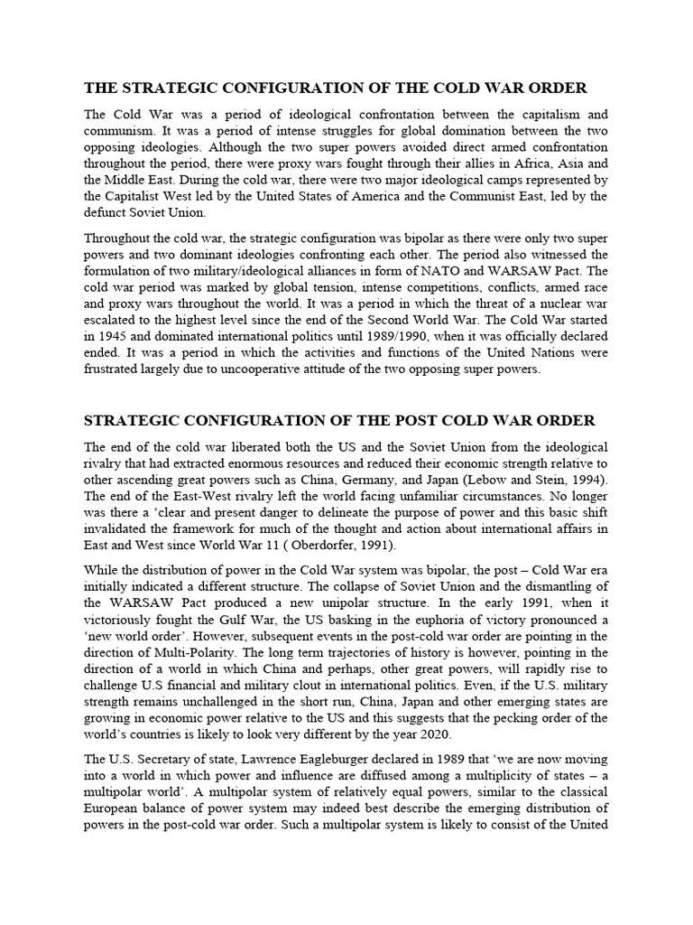 The Strategic Configuration of The Cold War Order | PDF | Cold War ...