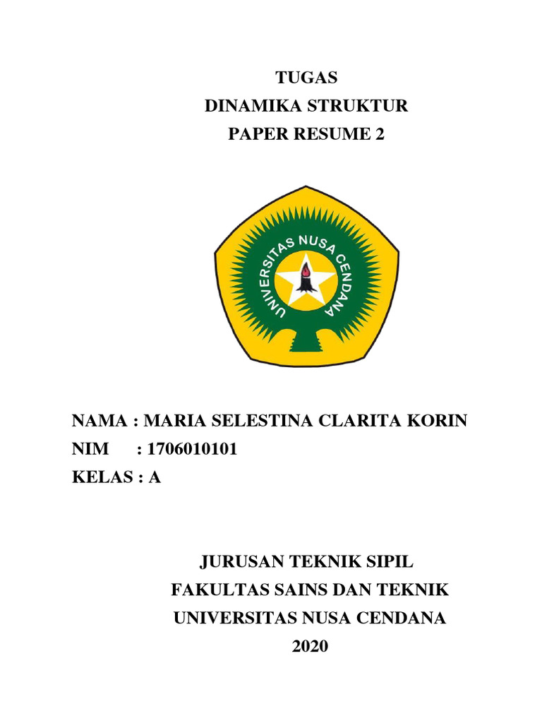 Tugas Dinamika Struktur Paper Resume 2 | PDF