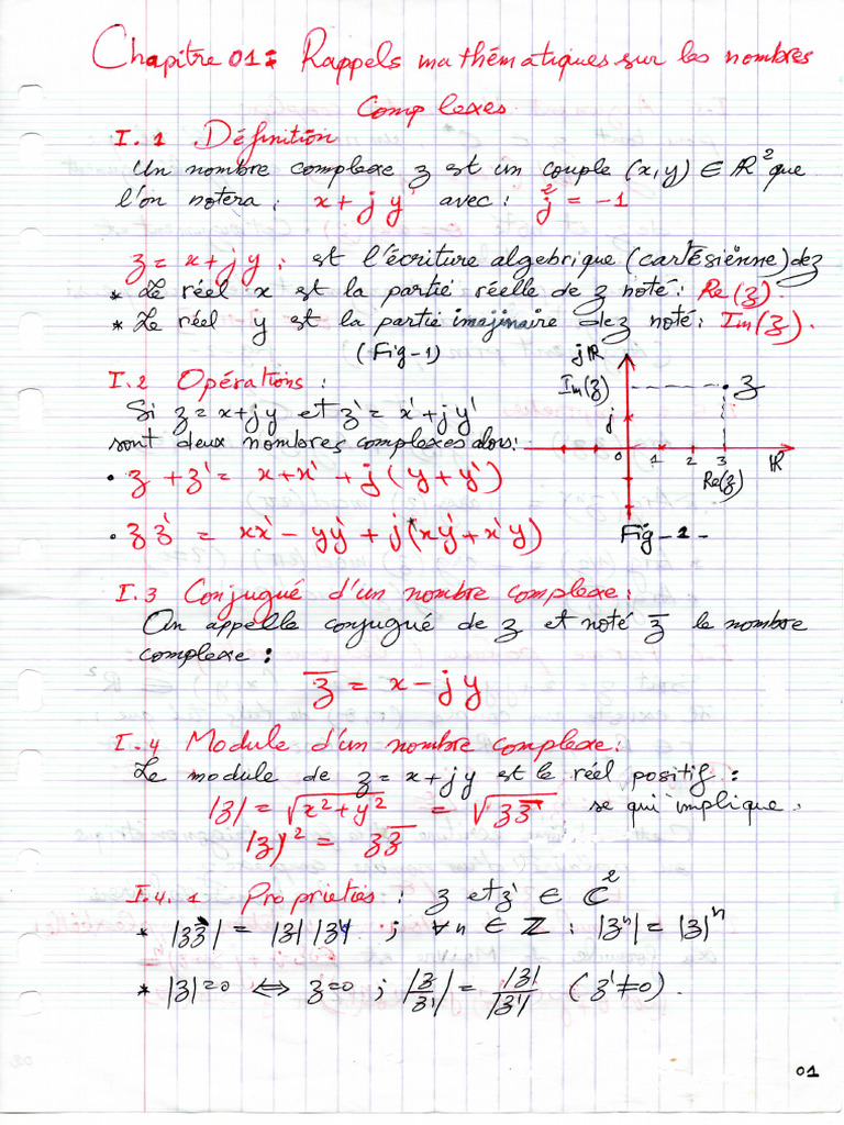 Chap1-Rappels Mathématiques Sur Les Nombres Complexes | PDF