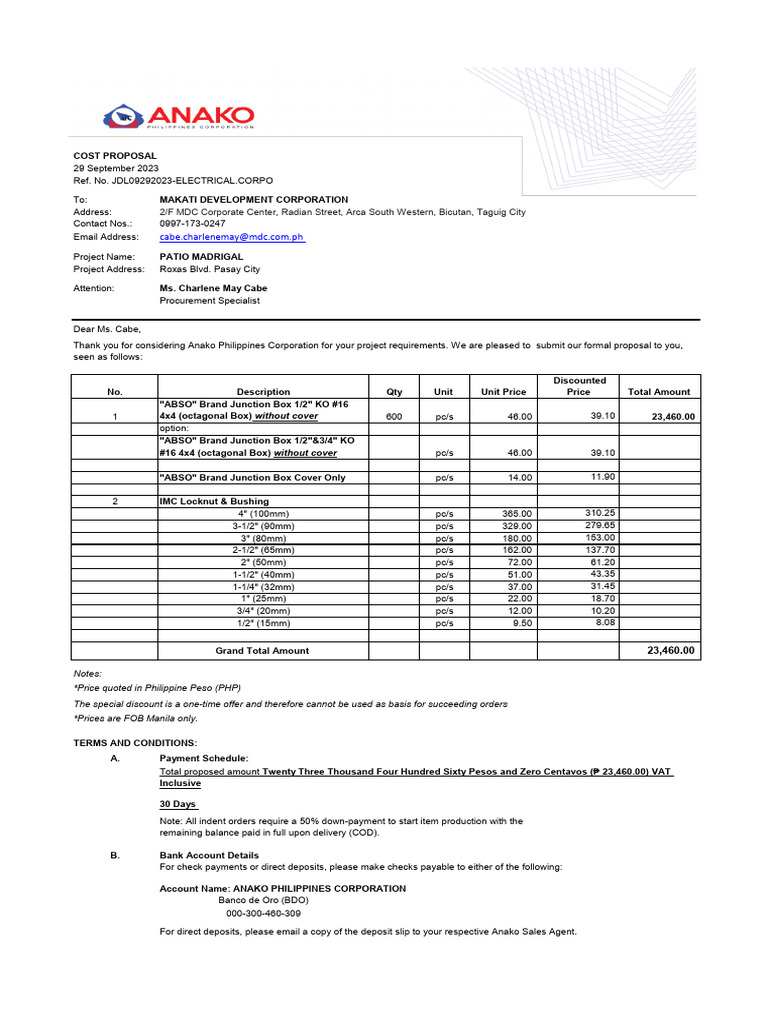 Anako Junction Box | PDF | Prices | Receipt