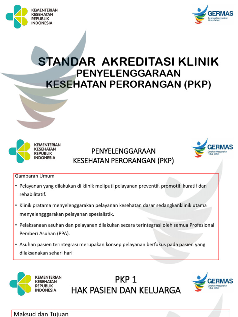 Standar Akreditasi Klinik- PKP | PDF