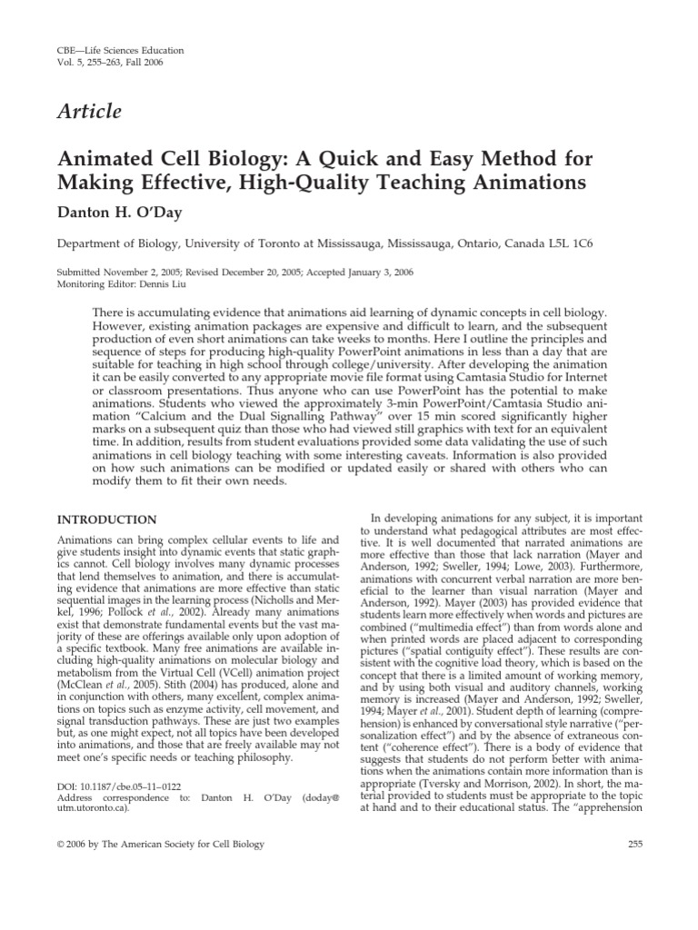 Animated Cell Biology: A Quick and Easy Method For Making Effective ...