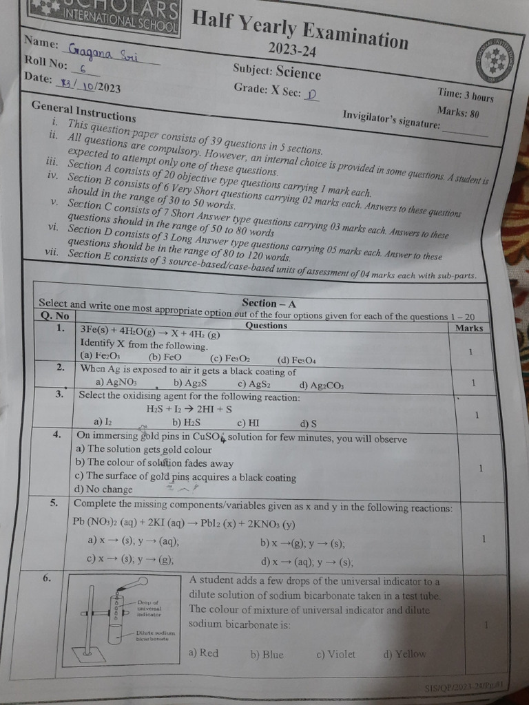 Science QP | PDF | Electrical Resistance And Conductance | Chemistry