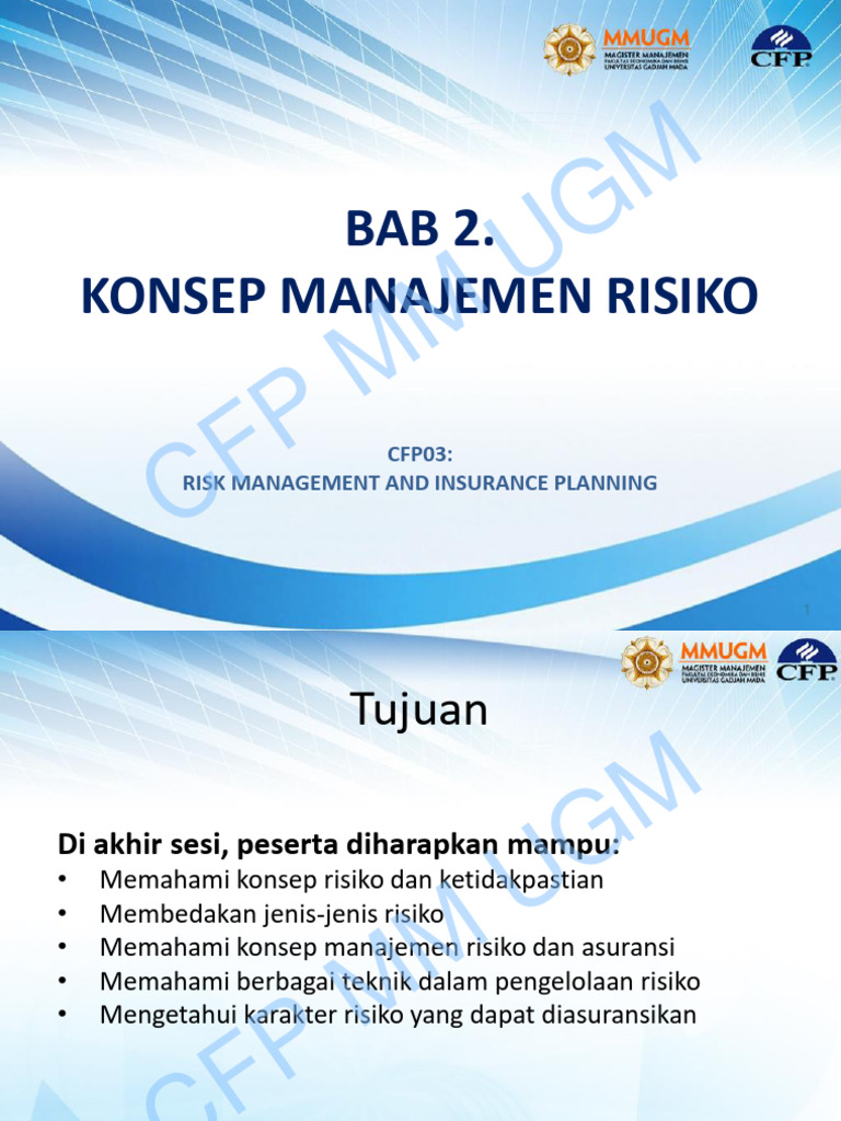 CFP 3 - Bab 2. Konsep Management Risiko | PDF